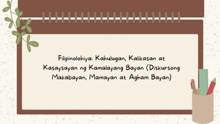 Filipinohiya at pambasanng kaunlaran aralin 1 | PDF