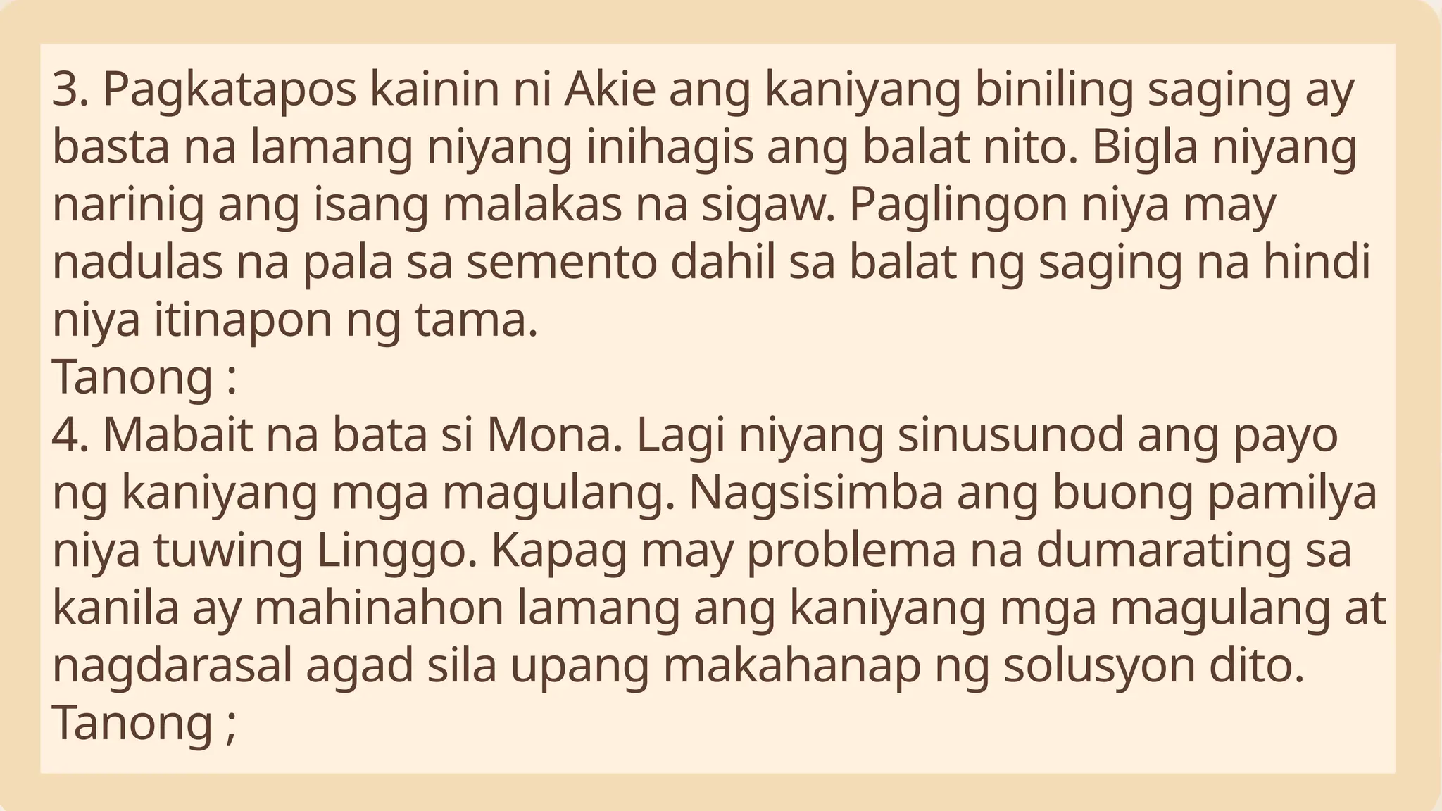 Filipino 3 Pagbubuo ng mga Tanong Matapos ang Napakinggang Kuwento | PPTX
