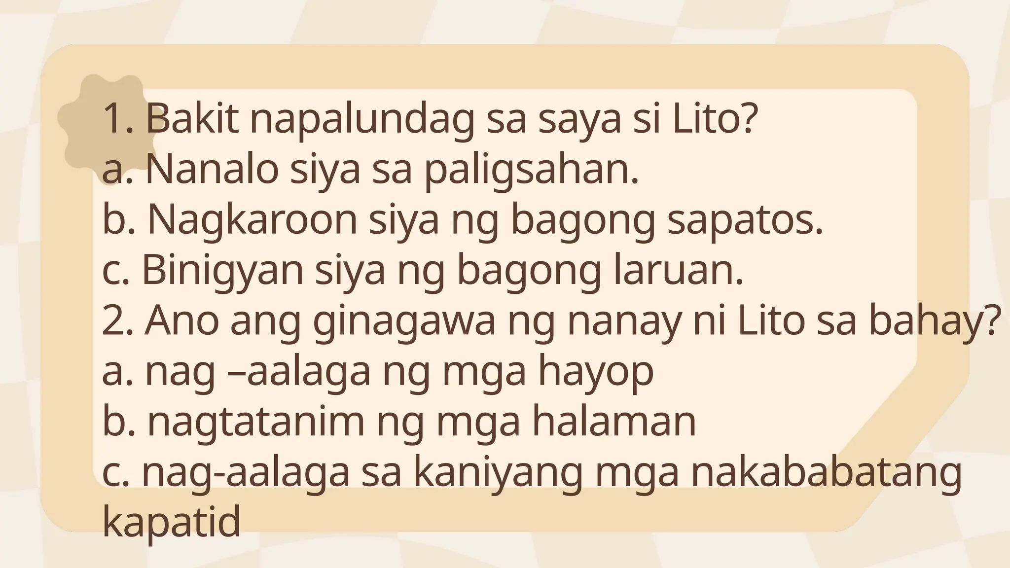 Filipino 3 Pagbubuo ng mga Tanong Matapos ang Napakinggang Kuwento | PPTX