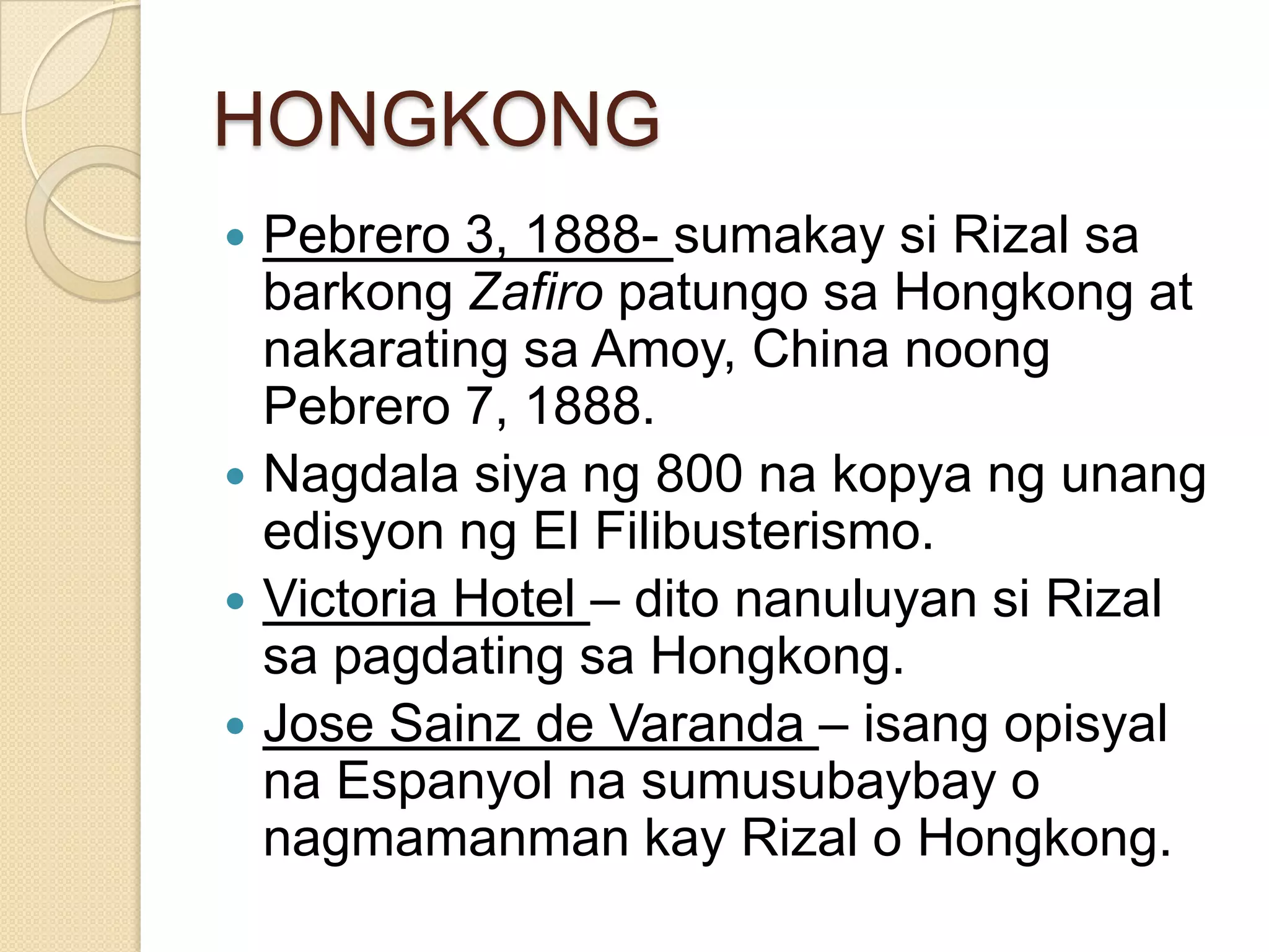 ikalawang paglalakbay ni rizal | PPTX