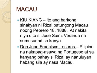 ikalawang paglalakbay ni rizal | PPTX