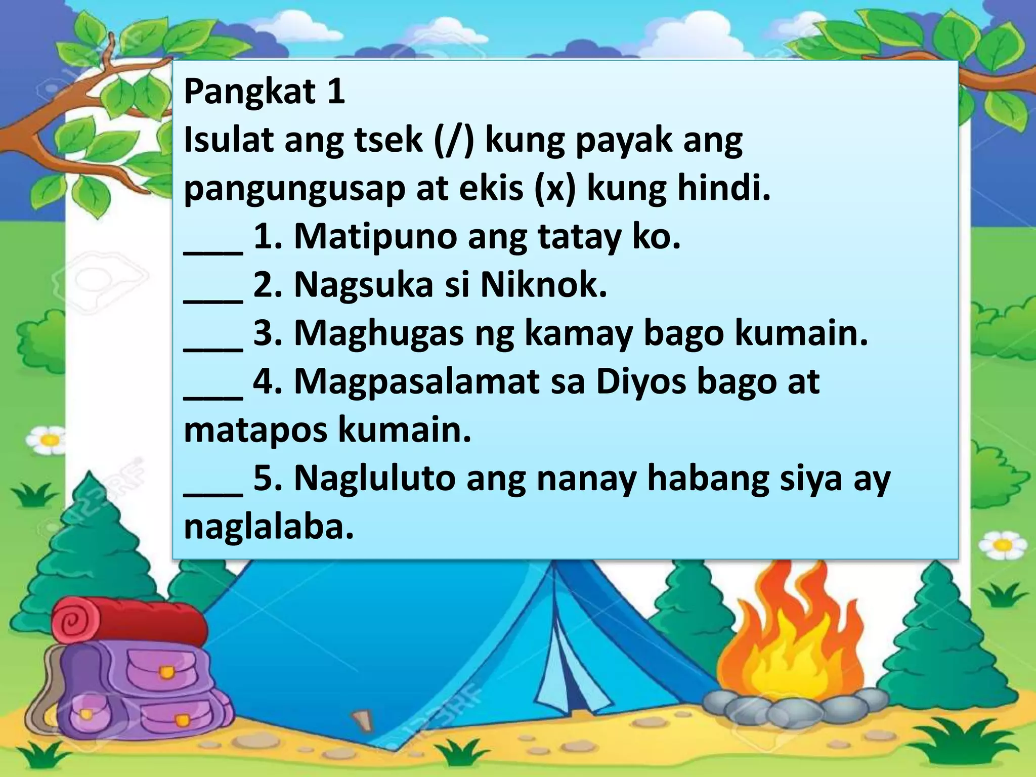Filipino 2 pagsulat ng payak na pangungusap ppt | PPTX