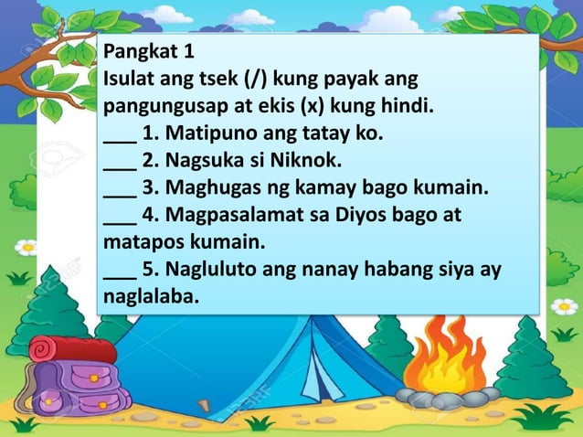 Filipino 2 pagsulat ng payak na pangungusap ppt | PPTX