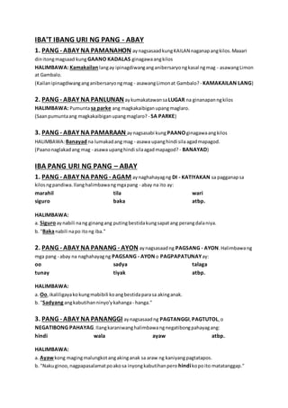 Filipino pang abay | DOCX