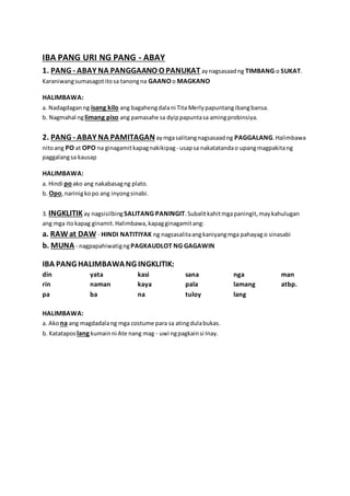 Filipino pang abay | DOCX