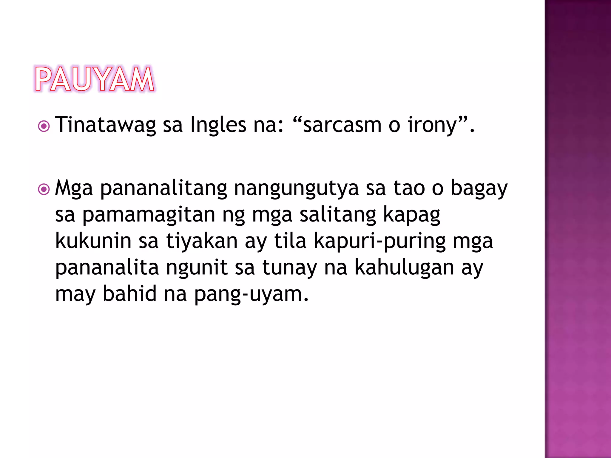 Pauyam, Pasalungat, Pangitain, | PPTX