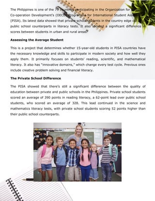 Filipino private schools still edge out public ones in literacy tests ...