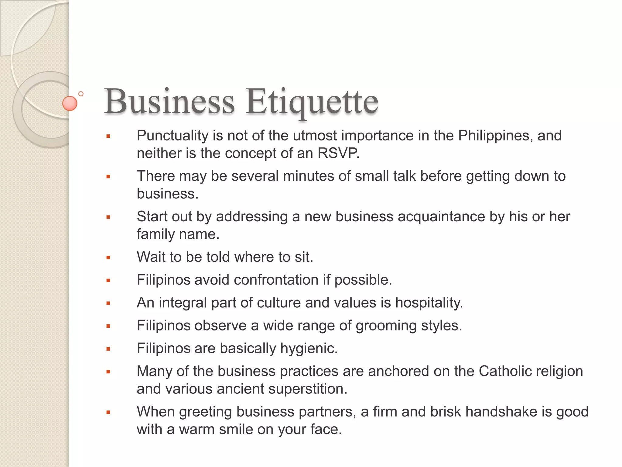 Filipino Etiquette