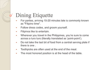 Filipino proper manners and etiquette | PPTX
