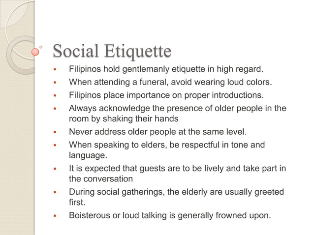 Filipino proper manners and etiquette | PPTX