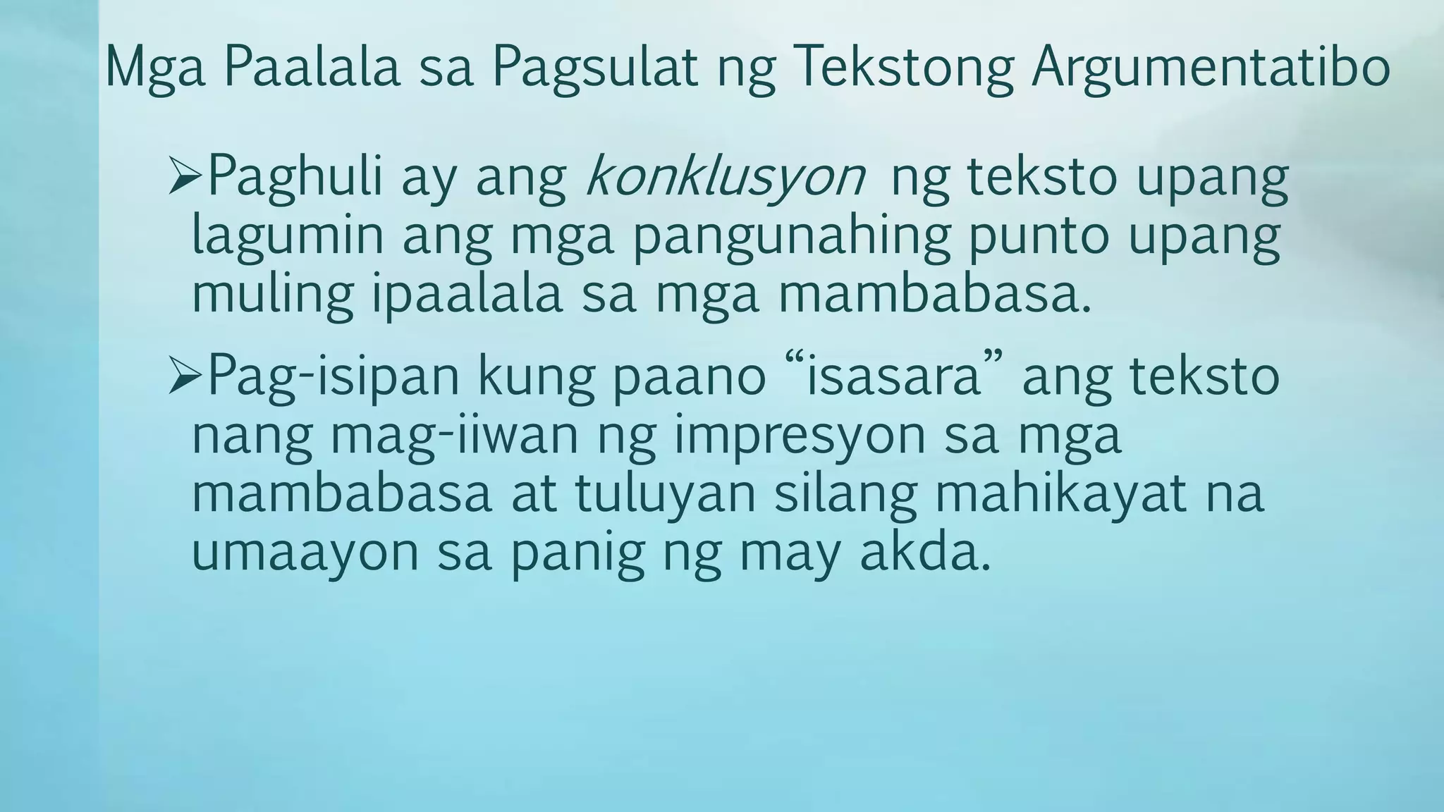 Tekstong Argumentatibo | PPTX