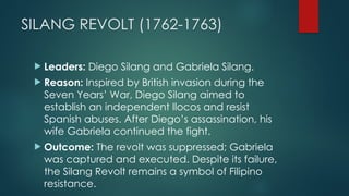 Early Revolts and Resistance during Spanish Period | PPTX
