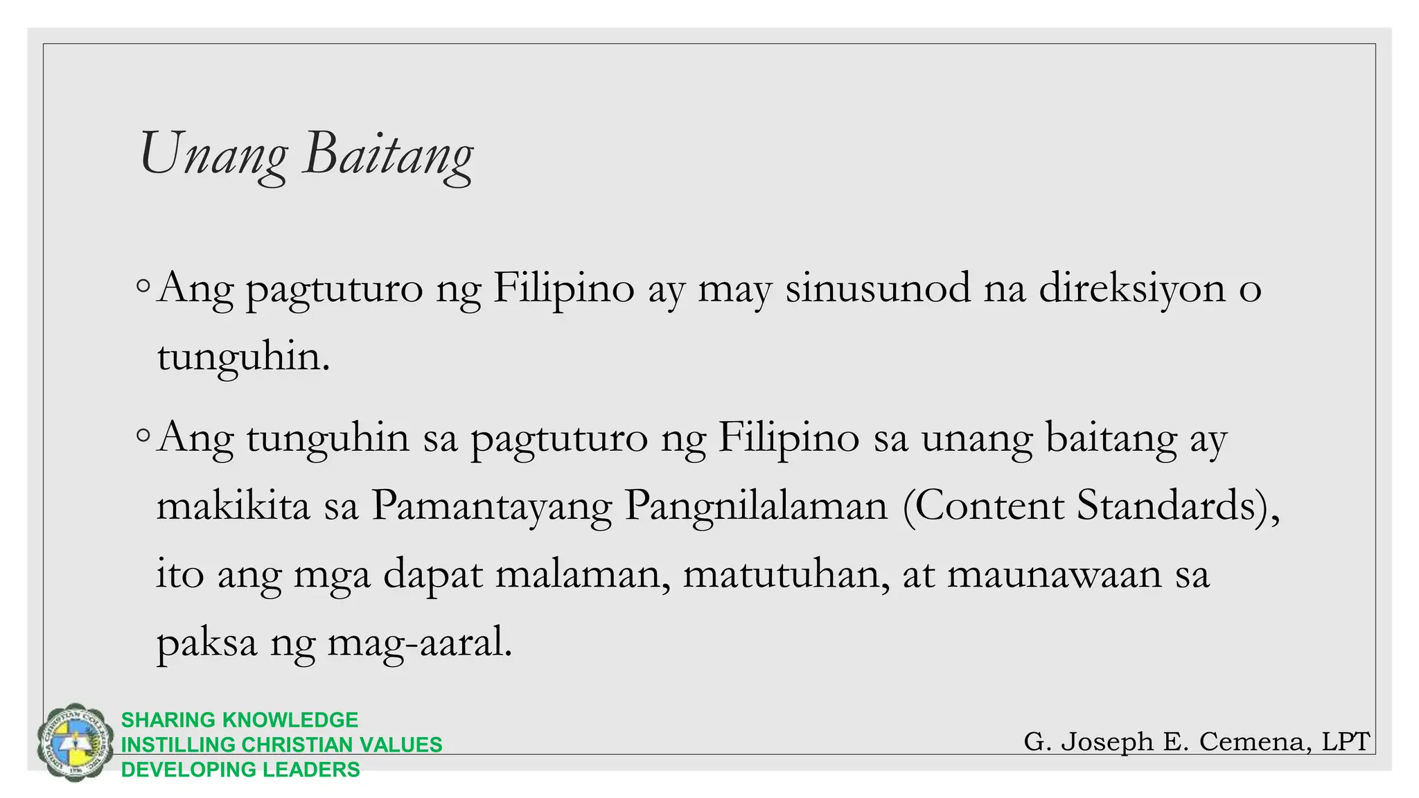 Filipino sa Kurikulum ng Elementarya.pptx