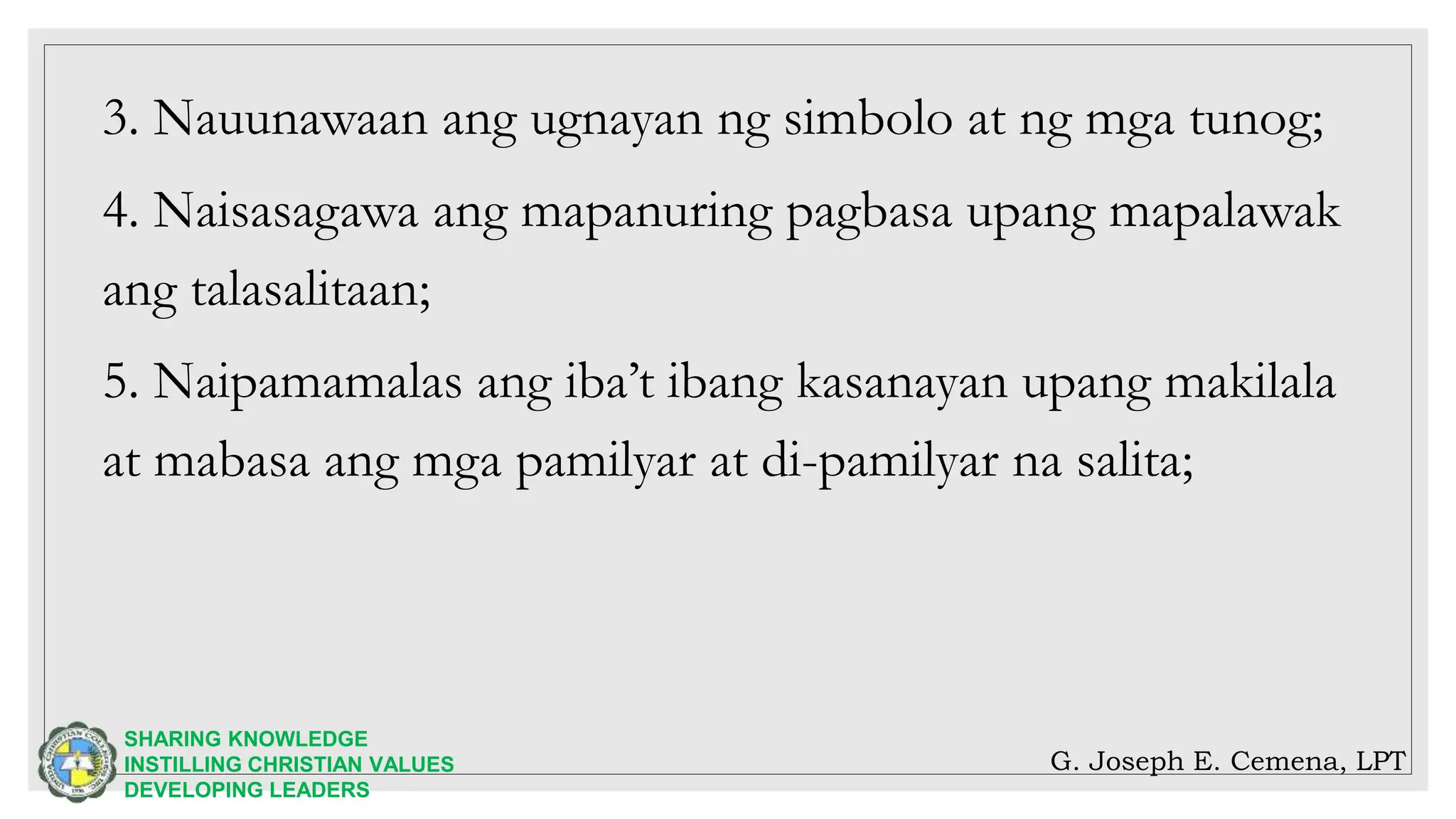 Filipino sa Kurikulum ng Elementarya.pptx