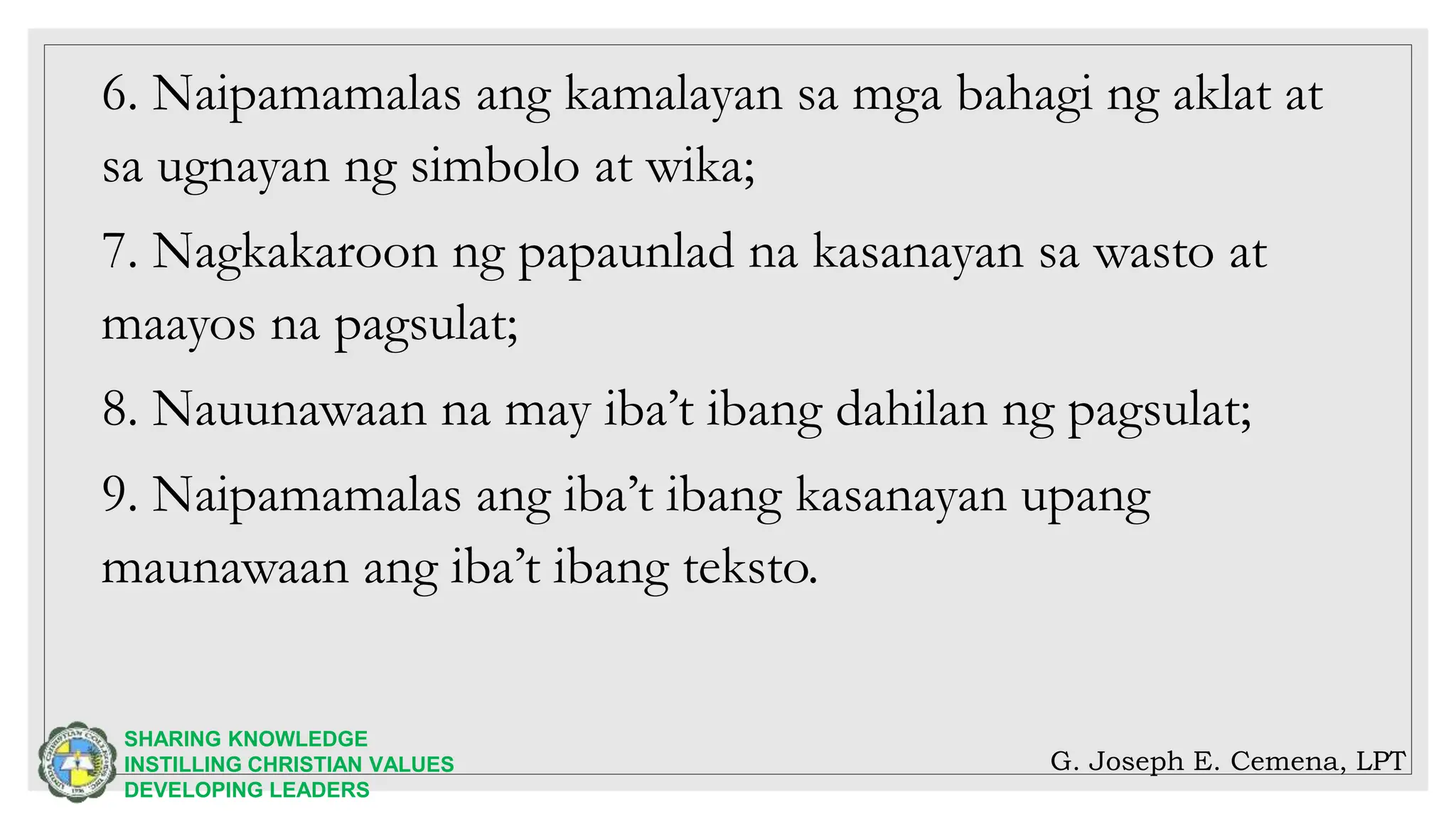 Filipino sa Kurikulum ng Elementarya.pptx