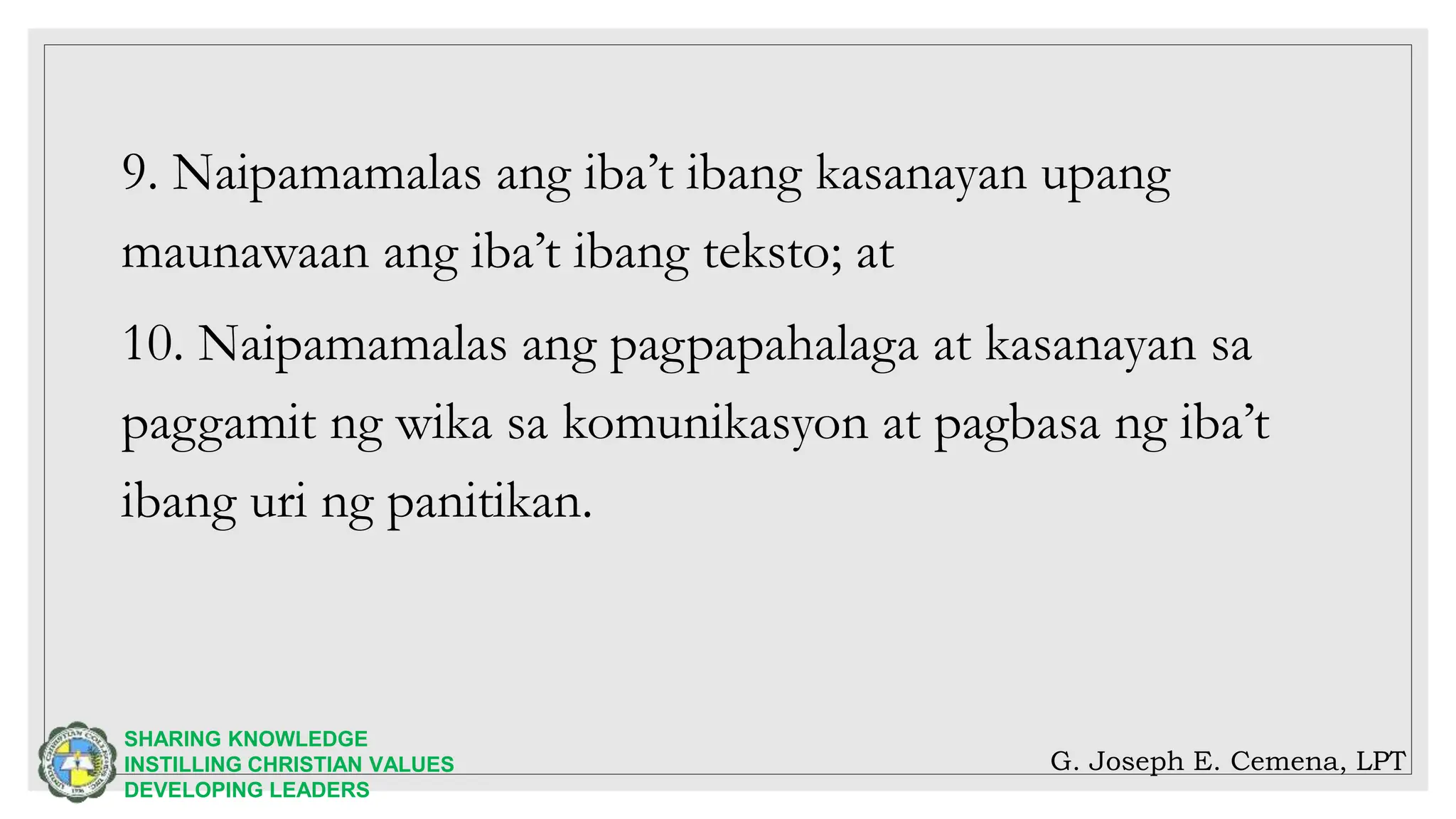 Filipino sa Kurikulum ng Elementarya.pptx
