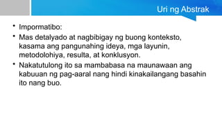 Filipino sa Piling Larang_Pagsulat ng Abstrak.pptx