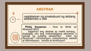 FILIPINO SA PILING LARANGAN (ABSTRAK at SINOPSIS).pptx