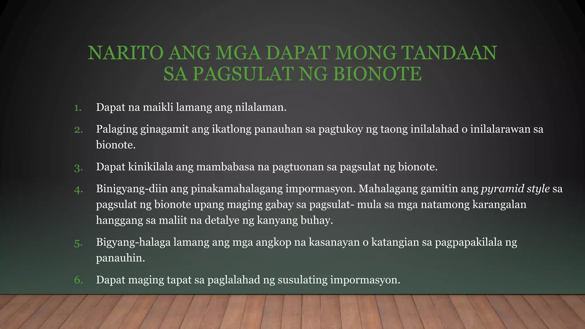 FILIPINO SA PILING LARANGAN (AKADEMIK)- BIONOTE.pptx