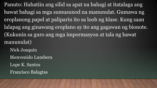 FILIPINO SA PILING LARANGAN (AKADEMIK)- BIONOTE.pptx