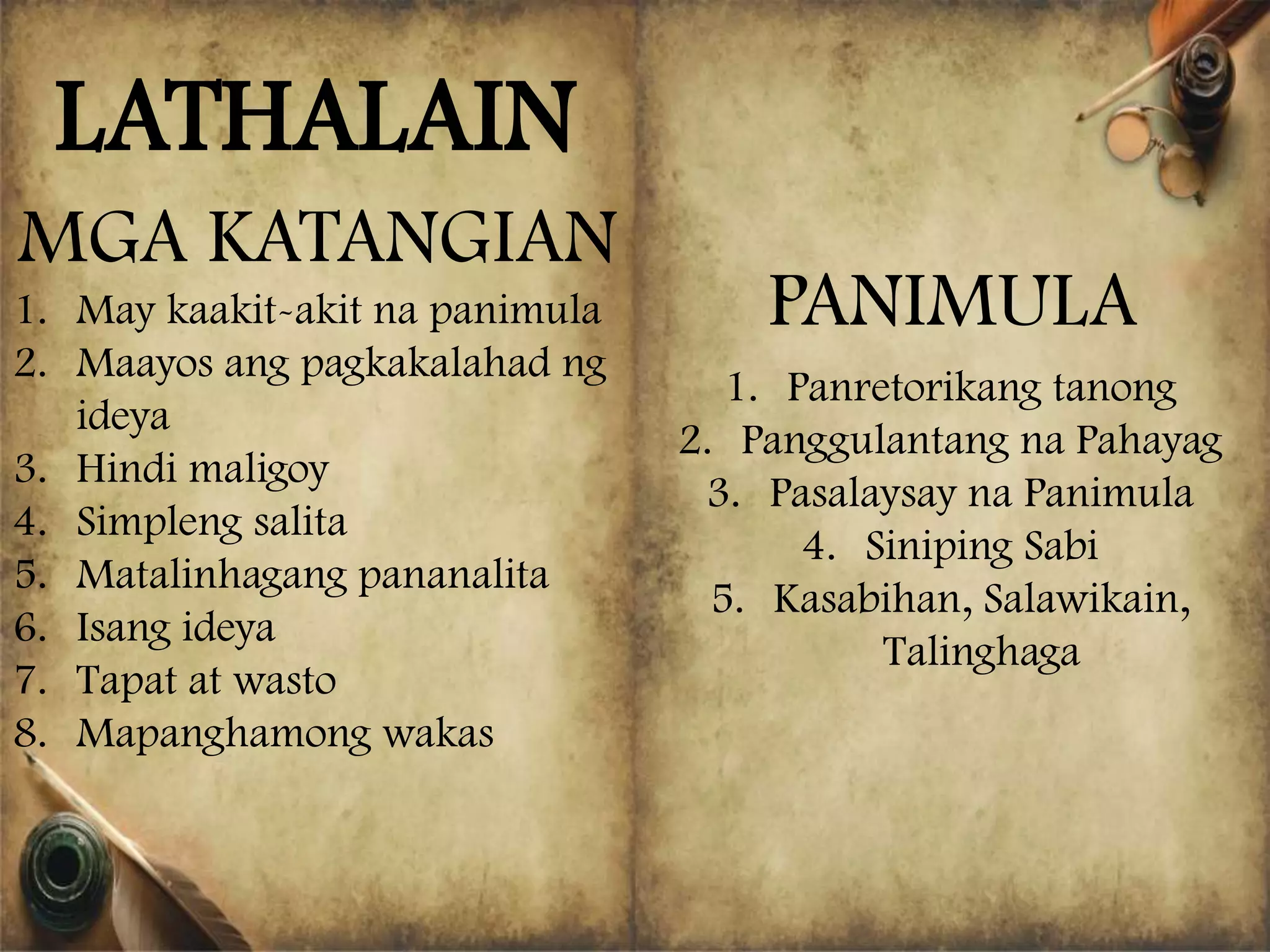 Filipino Writing 101 | PPTX
