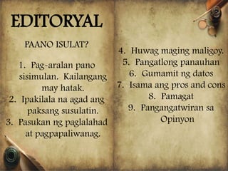 Filipino Writing 101 | PPTX