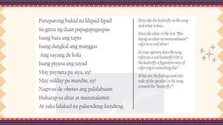 Appreciating local colors, figurative languages, and sensory imagery ...