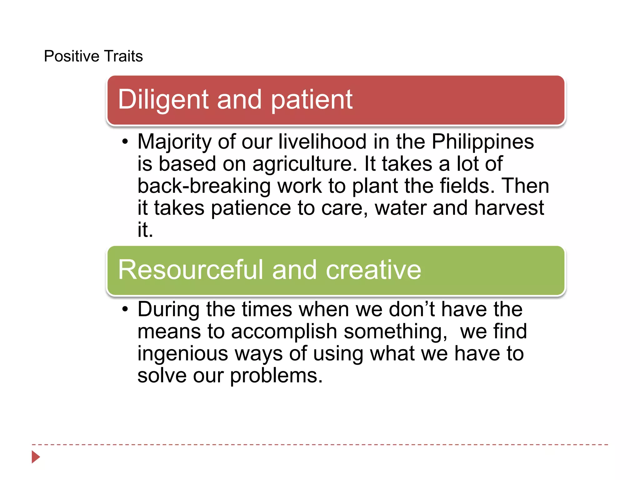 Filipino traits and characteristics | PPTX