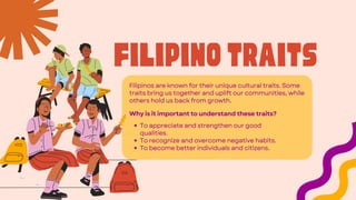 Filipino Traits Strengths and Weaknesses Presentation in Orange and ...