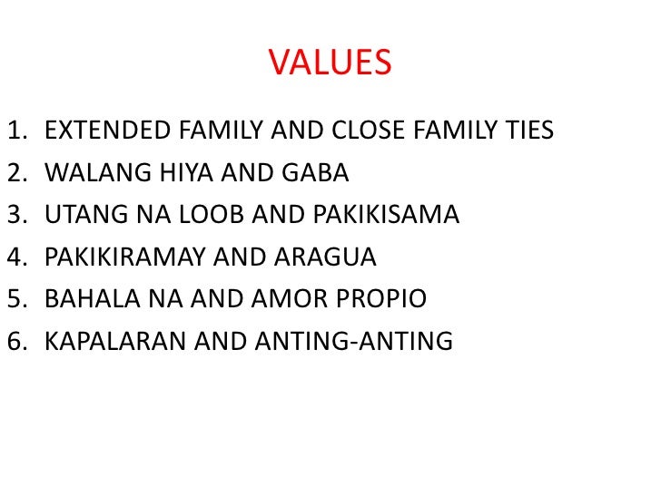 FILIPINO VALUES