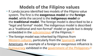 Models of the Filipino valuesdawdaadasda | PPT
