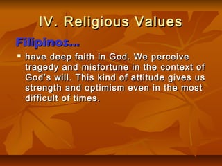 Filipino values as cultural products | PPT