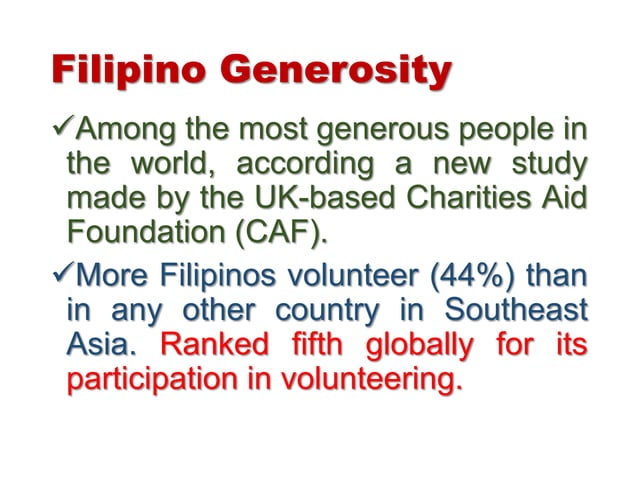 Filipino values series generosity | PPT