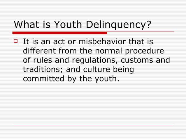 Filipino youth delinquency | PPT | Crime & Harmful Acts to Individuals ...