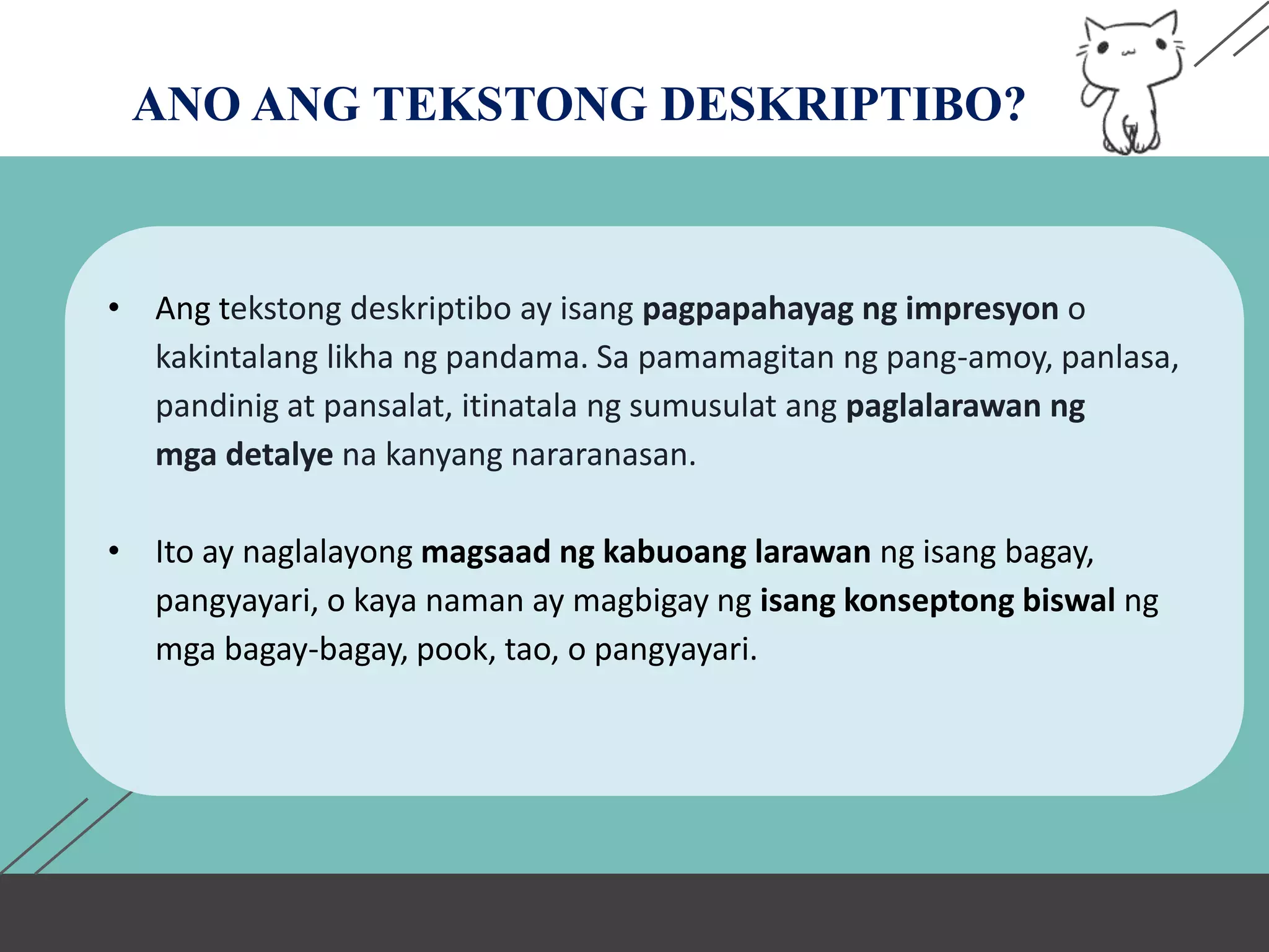 TEKSTONG DESKRIPTIBO - FILIPINO | PPTX