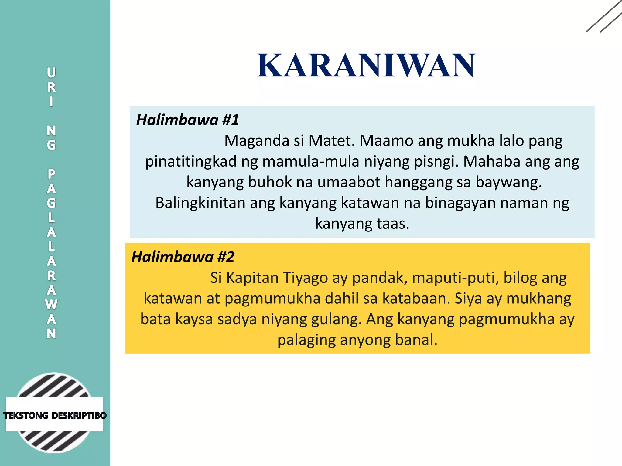 TEKSTONG DESKRIPTIBO - FILIPINO | PPTX