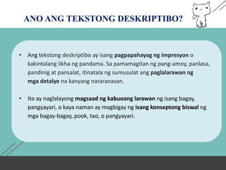 TEKSTONG DESKRIPTIBO - FILIPINO | PPTX