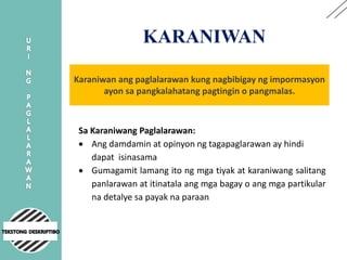TEKSTONG DESKRIPTIBO - FILIPINO | PPTX