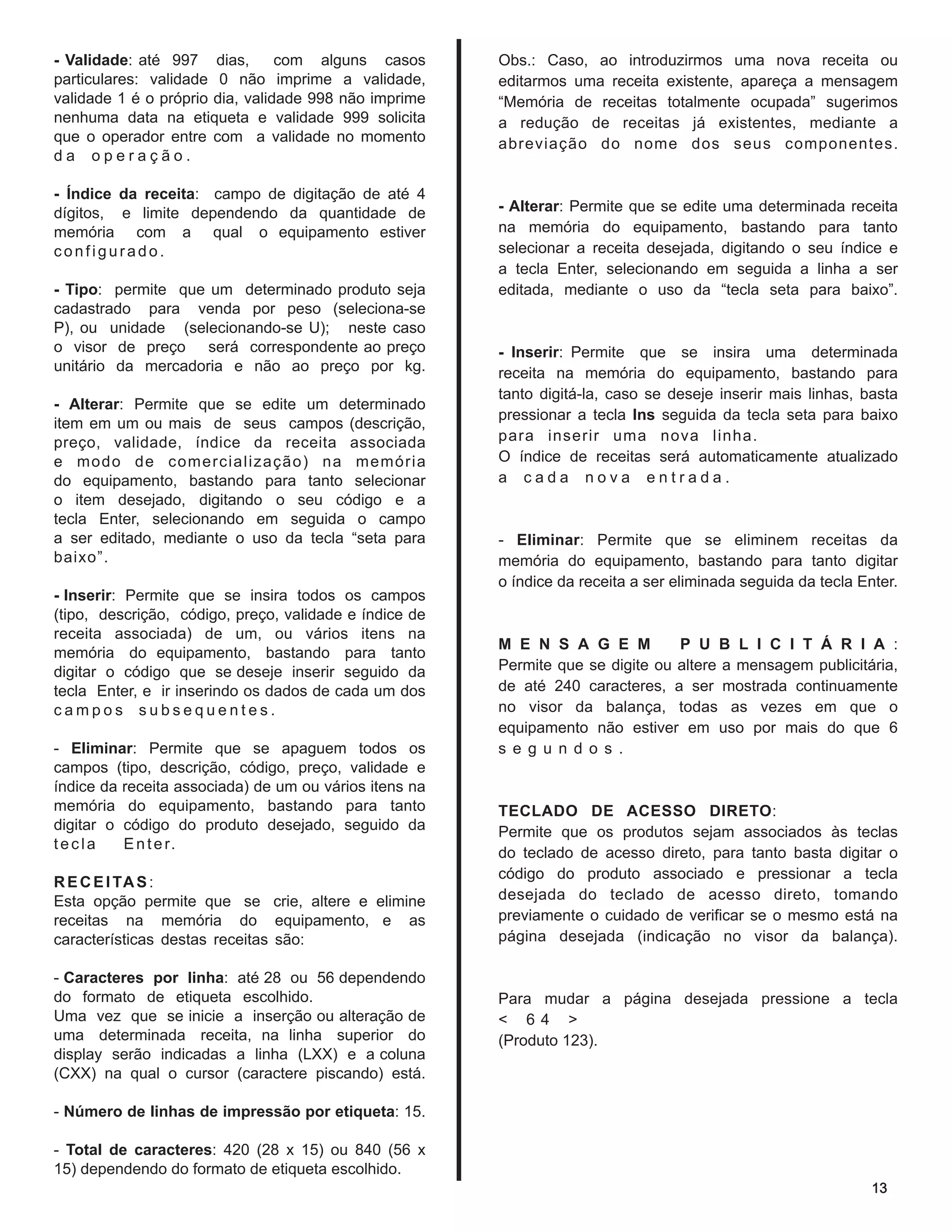 Filizola manual do usuário balança com impressor platina custom | PDF