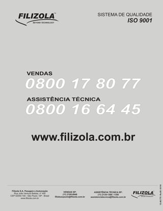 Filizola manual do usuário balança com impressor platina custom | PDF
