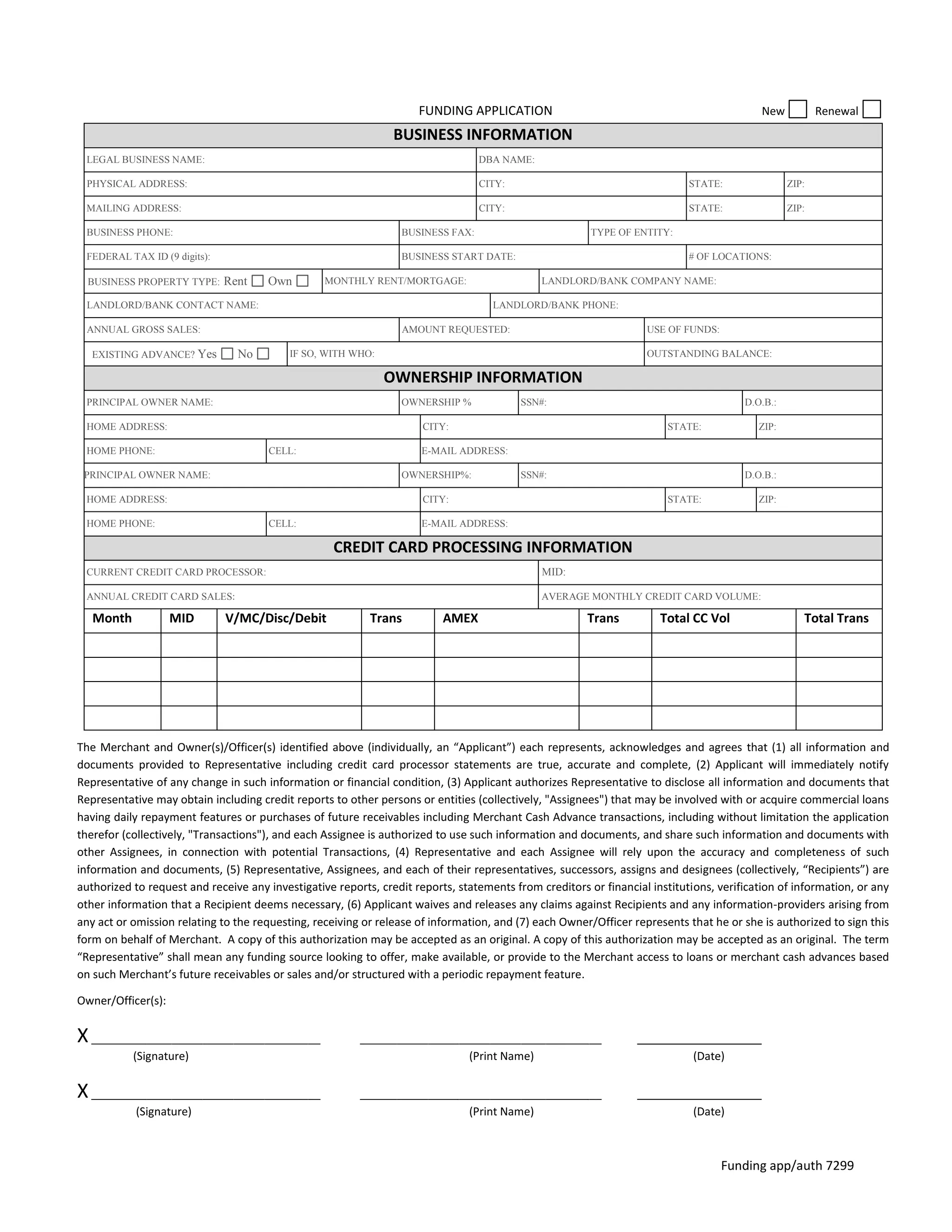 Fillable Merchant Cash Advance Application | PDF