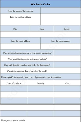 Simplify Wholesale Ordering with Our Fillable Wholesale Order Form PDF ...