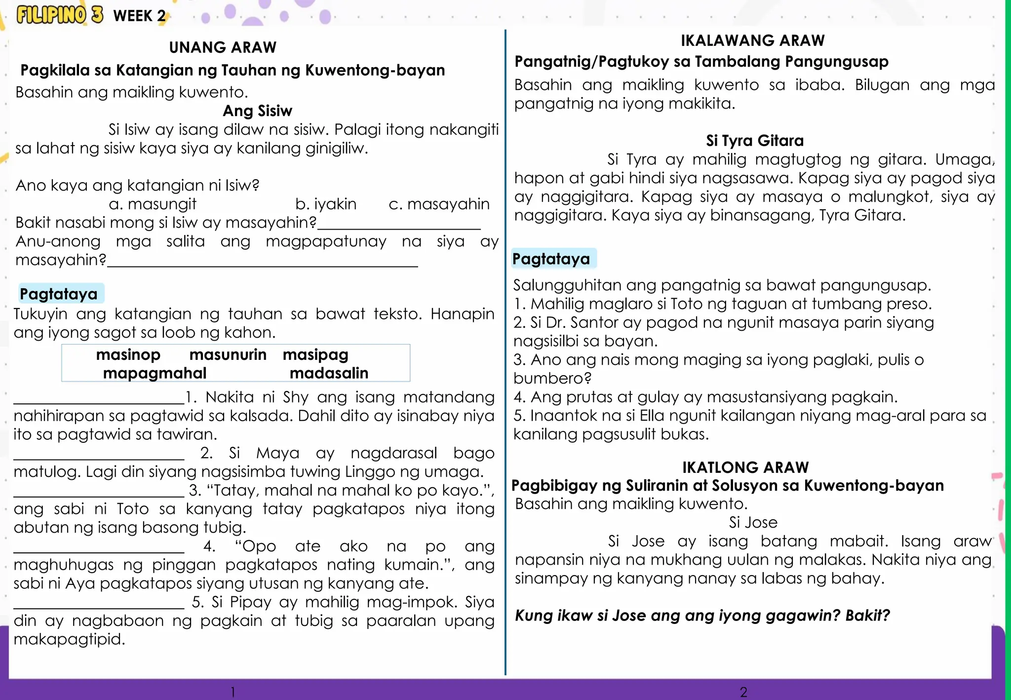 FILIPINO LEARNING ACTIVITY SHEETS W2Q2.pptx