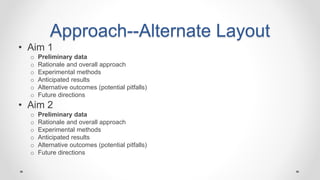 How to Structure the “Approach” Section (Basic Science) | PPTX