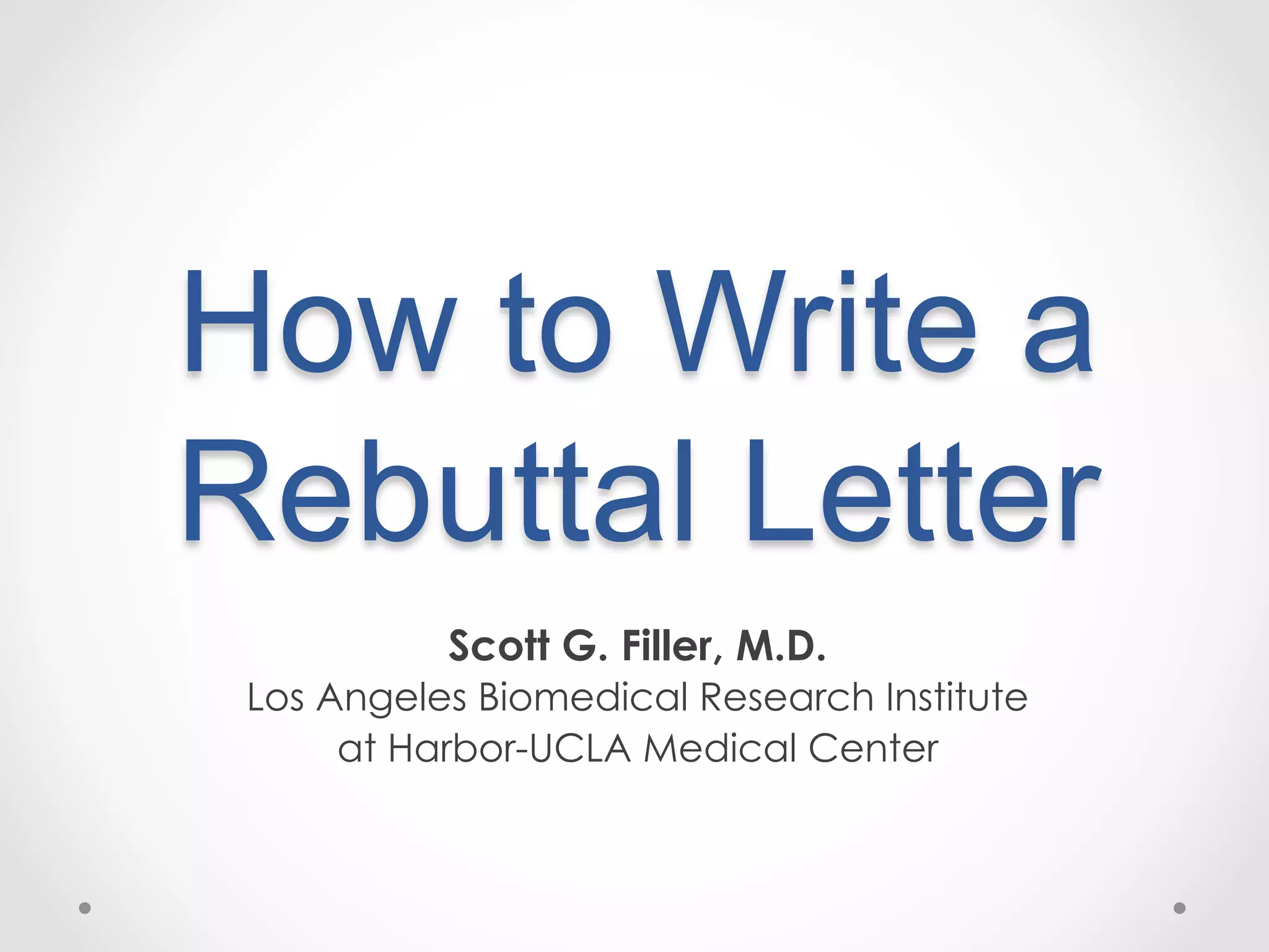 Filler how to write a rebuttal | PDF