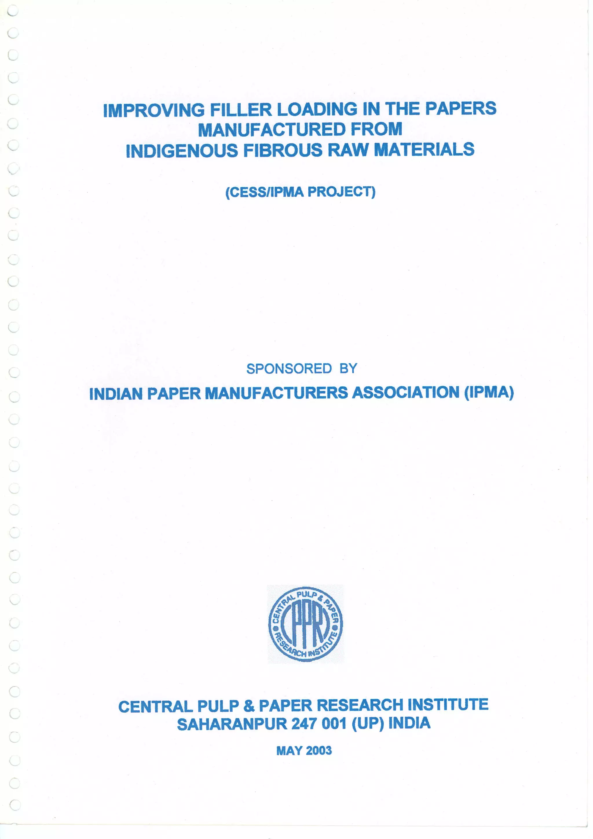 Filler loading in paper | PDF