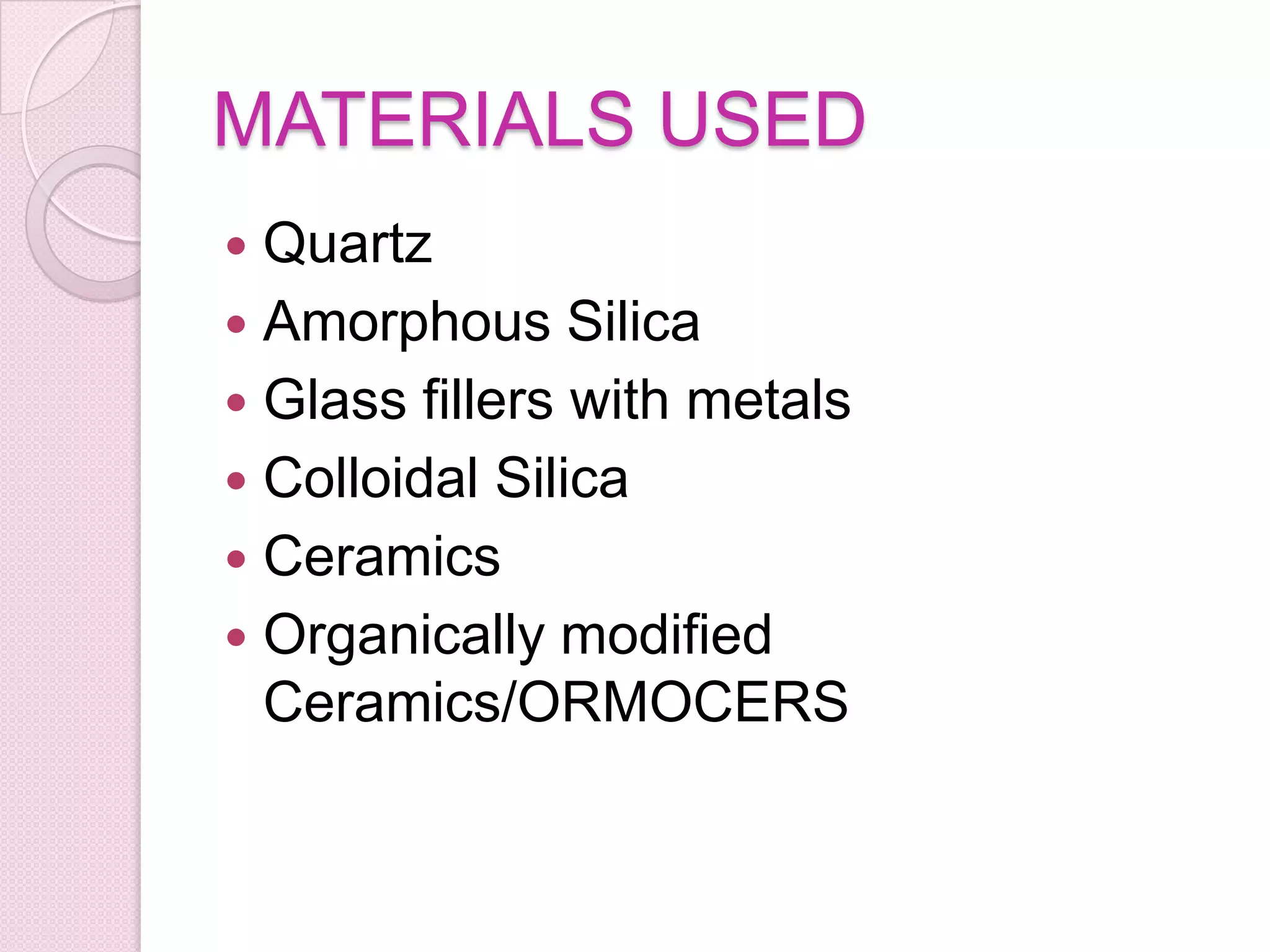 Fillers in composite resins | PPTX