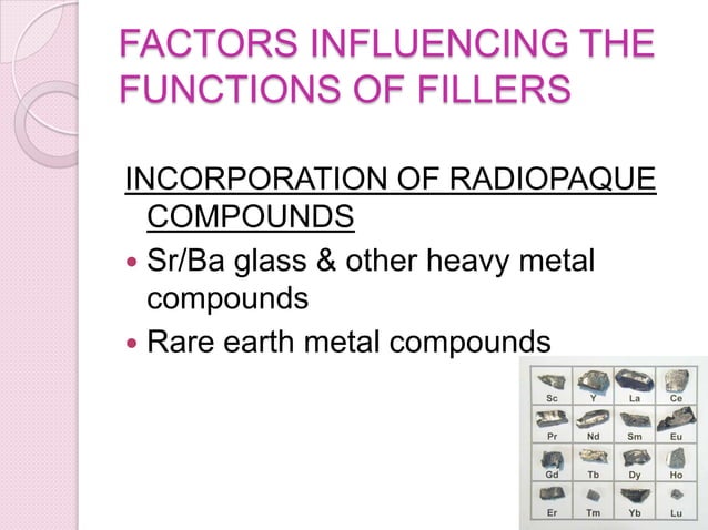Fillers in composite resins | PPTX | Chemistry | Science