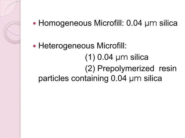 Fillers in composite resins | PPTX | Chemistry | Science