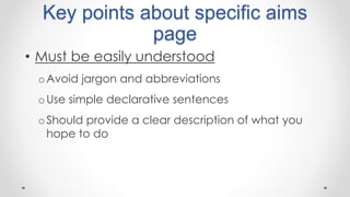 How to Write the “Specific Aims” Section of a Grant Application (Filler ...